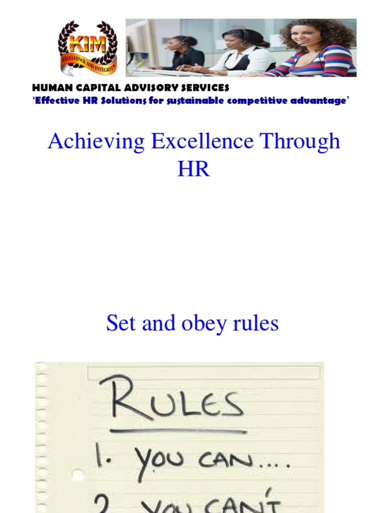 Achieving Excellence Through HR: Human Capital Advisory Services | PDF ...