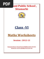 ICSE Class 6 Maths Worksheets Guide | PDF | Area | Mathematics
