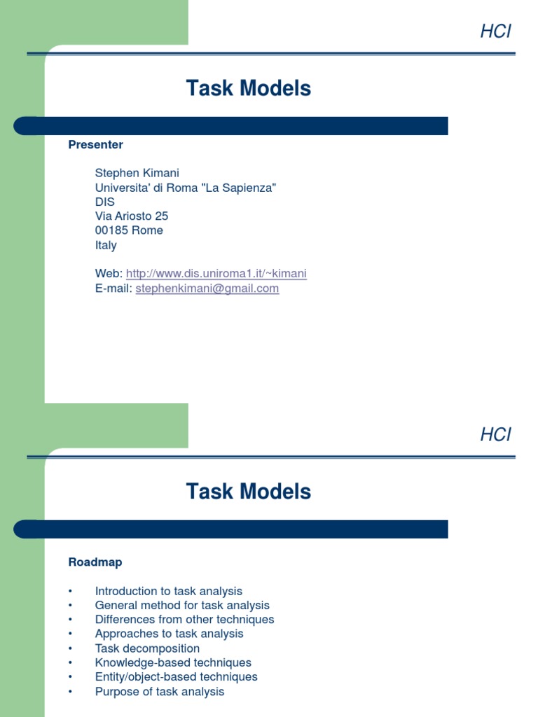 Task Analysis Techniques in HCI | PDF | Human–Computer Interaction ...