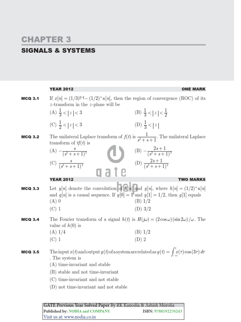 Signals and Systems | Download Free PDF | Laplace Transform | Sine