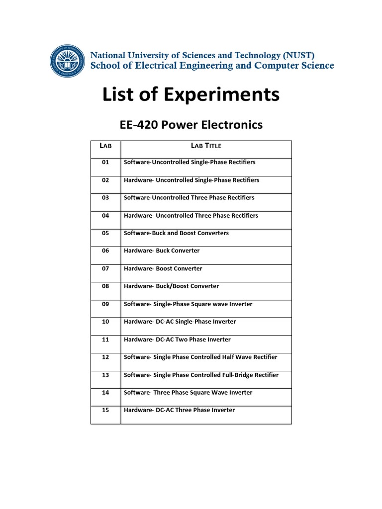 Power Electronics - Lab Manual | Download Free PDF | Rectifier | Power ...
