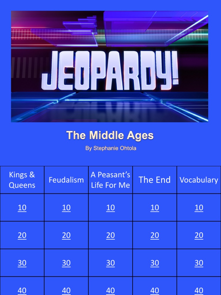 Middle Ages Jeopardy | PDF | Monarchy | Feudalism