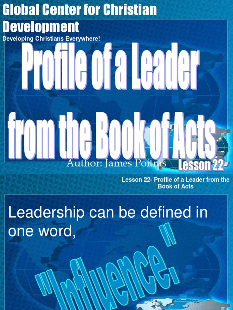 Lesson 22 - Profile of A Leader From The Book of Acts | PDF | Acts Of ...