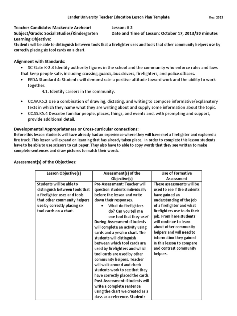 Lesson Plan 2 Firefighters | PDF | Lesson Plan | Teaching