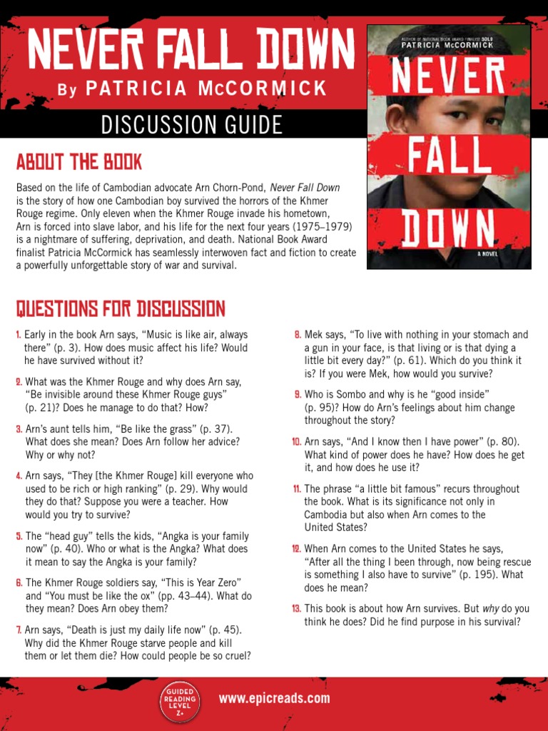NEVER FALL DOWN: Book Club Guide | Violence | Books