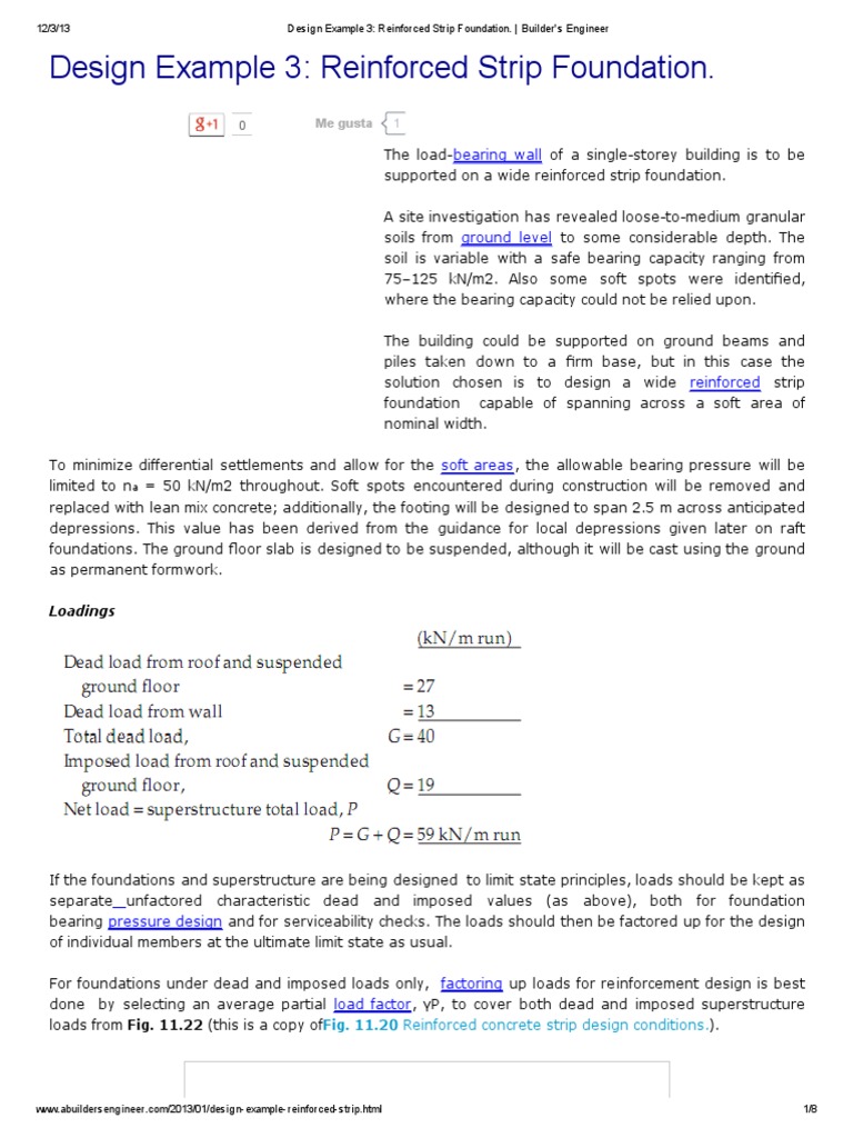Reinforced Strip Foundation Design Example | PDF | Foundation ...