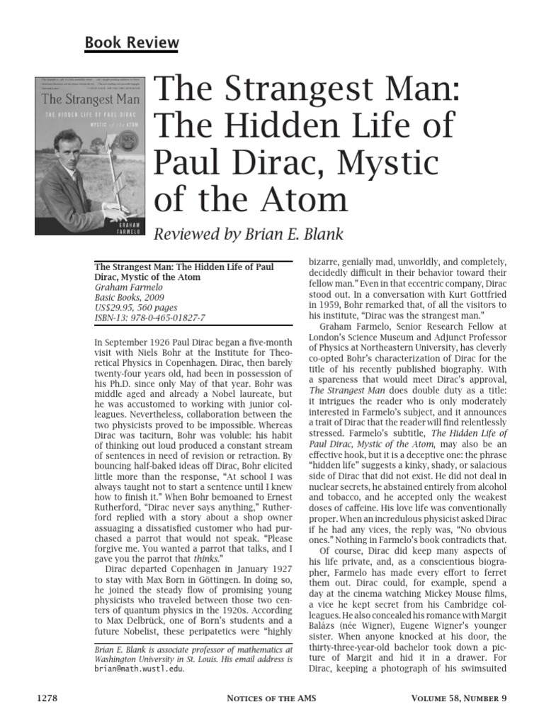 The Strangest Man - Reviewed by Brian E. Blank | Download Free PDF ...