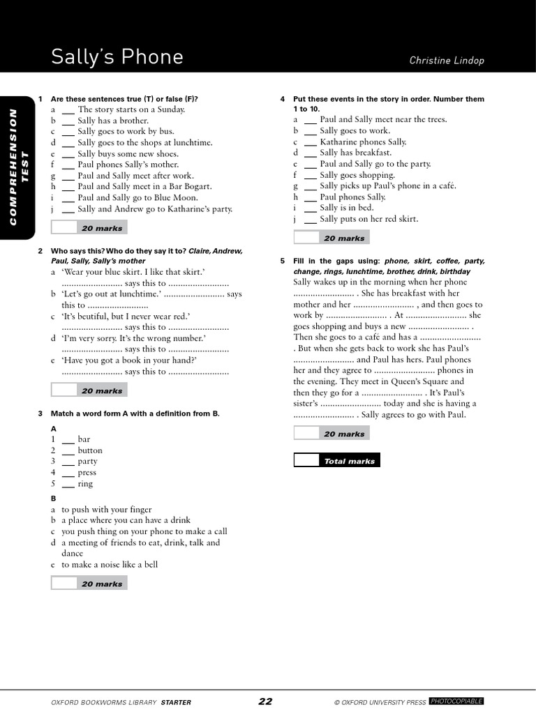 Title Sally's Phone: Author Christine Lindop | PDF