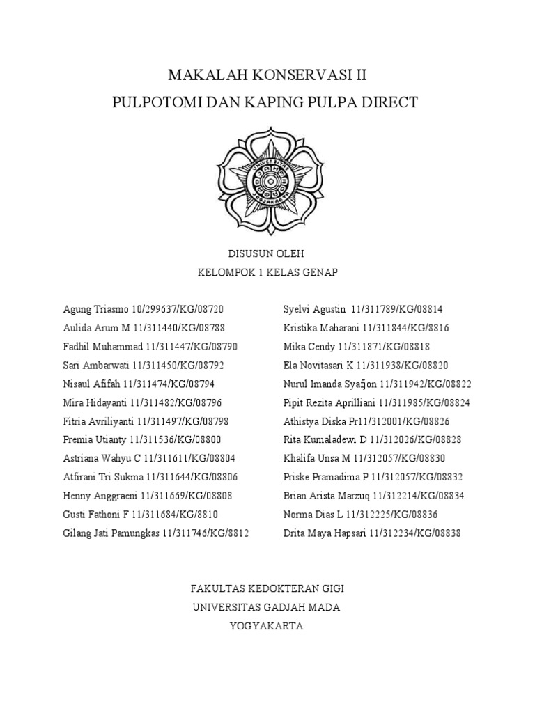 Pulpotomi Kaping Pulpa Direct | PDF