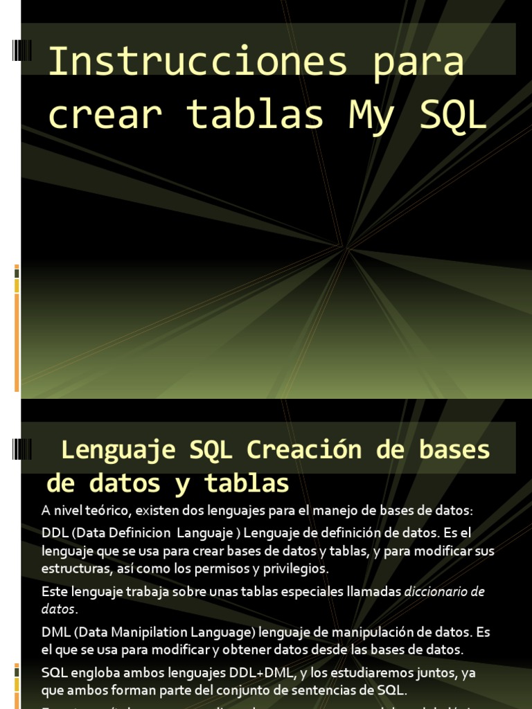 Crear Tablas en My SQL | PDF | SQL | Diseño de software
