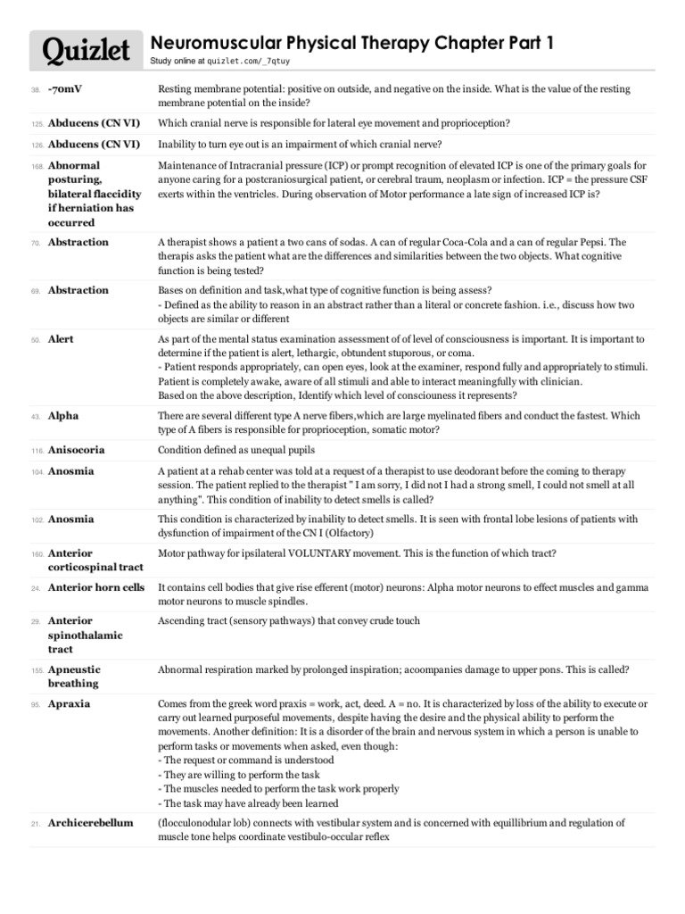 Neuromuscular Physical Therapy | PDF | Autonomic Nervous System | Coma