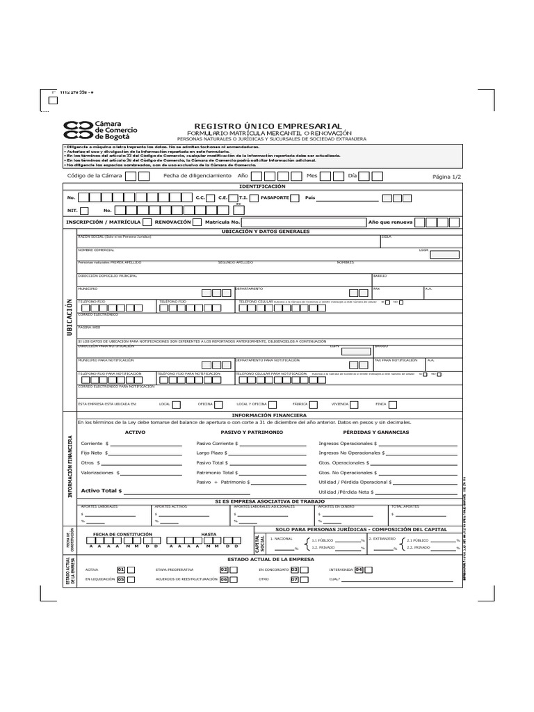 Formulario CCB | PDF | Liquidación | Bienes (Ley)