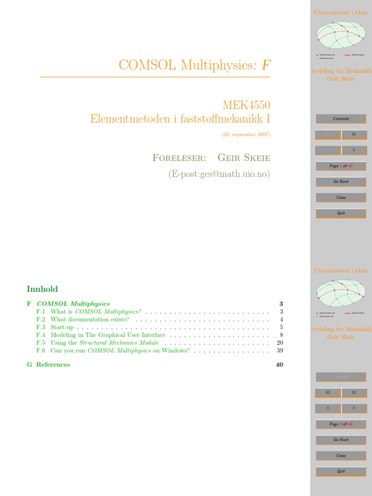 Comsol Tutorial | PDF | Finite Element Method | Partial Differential Equation