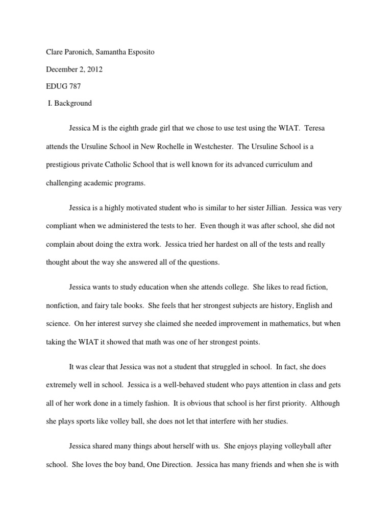 Wiat - Test Analysis | PDF | Reading Comprehension | Reading (Process)