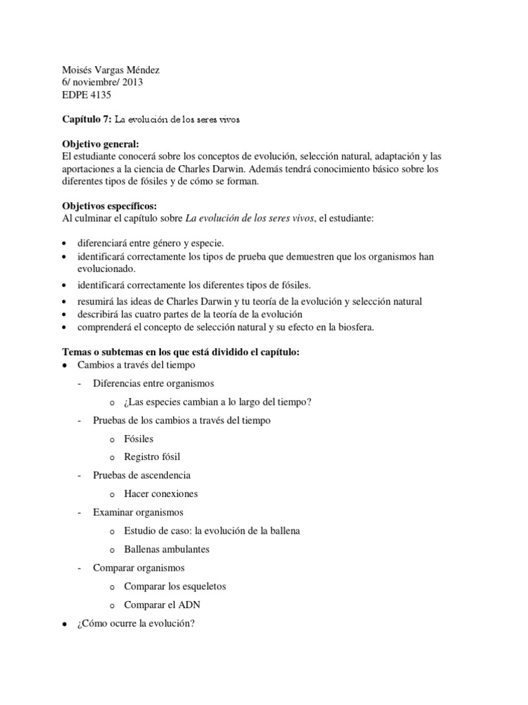 Plan Unit Moi | PDF | Evolución | Organismos