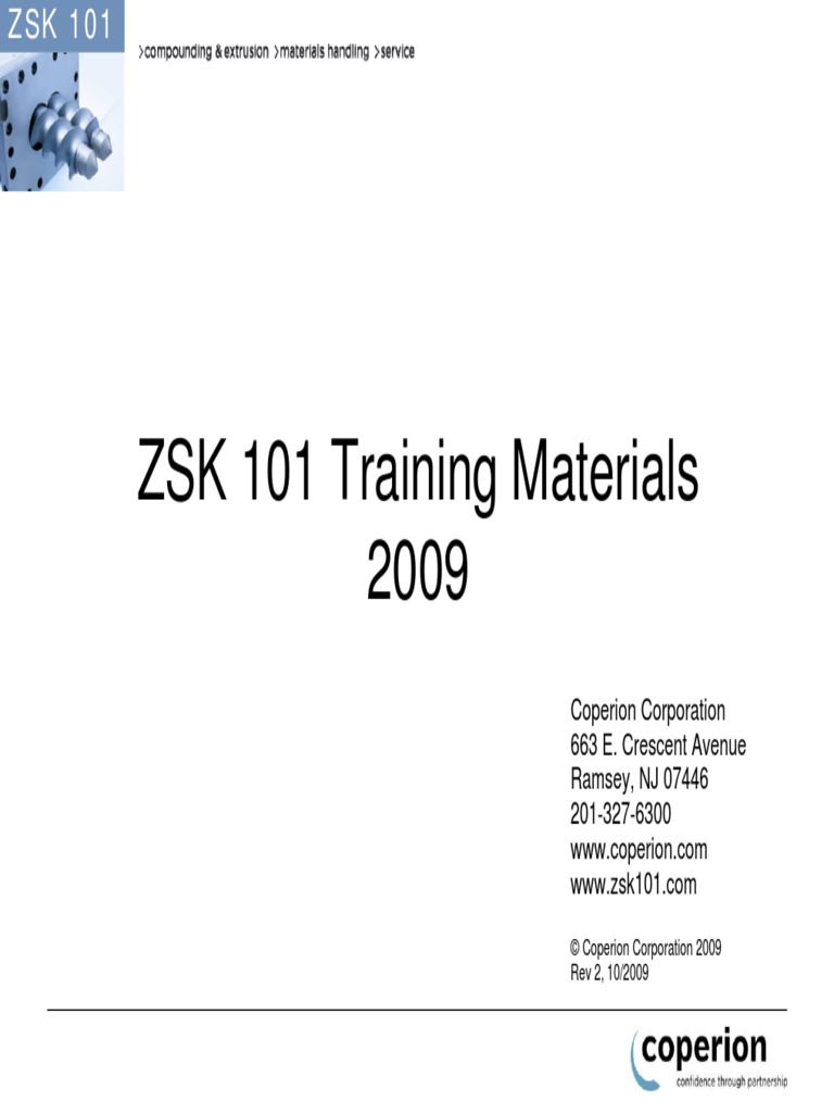 ZSK Compounding Manual | PDF | Extrusion | Flow Measurement