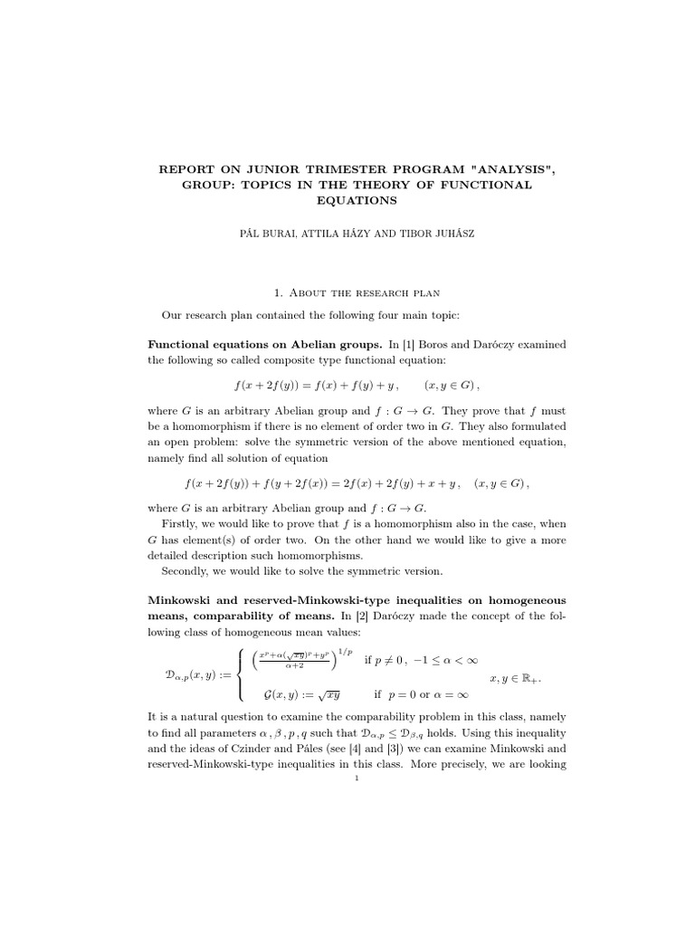 Pál Burai, Attila Házy And Tibor Juhász: x +α (√ xy) +y α+2 1/p | PDF ...