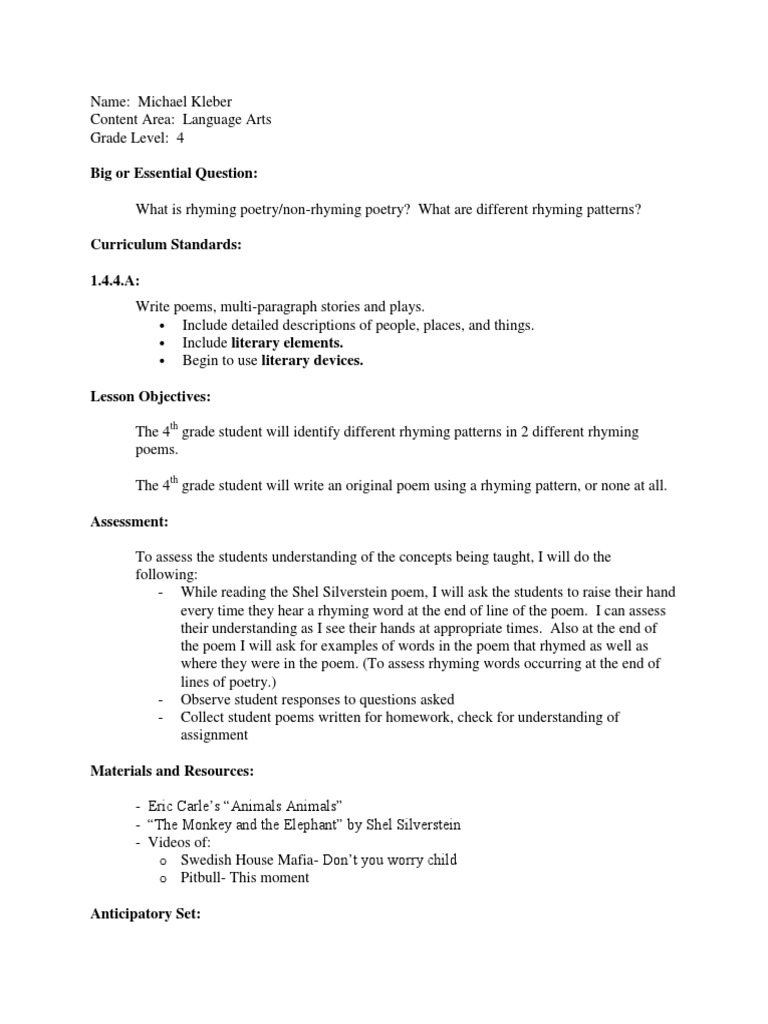 4th Grade Poetry Exploration | PDF | Rhyme | Poetry