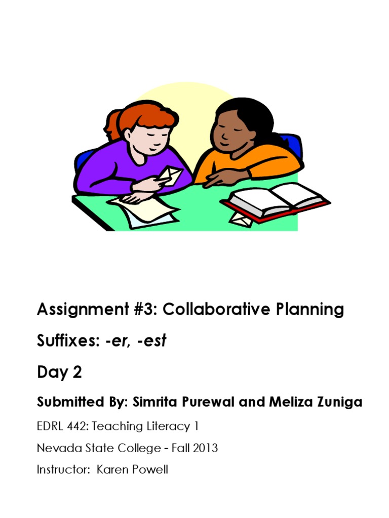 EDRL 442 Fall 13 Assignment 3 SimritaPurewal Day2 | PDF | Reading Comprehension | Lesson Plan