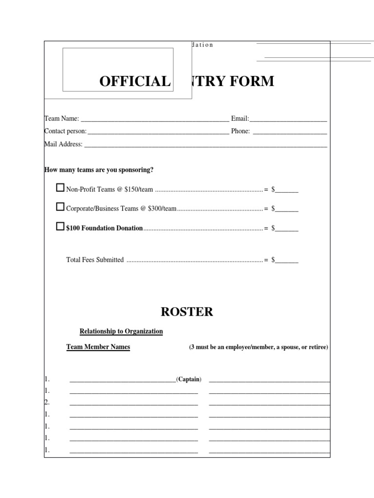Entry Form For Stupor Bowl 2014 | PDF