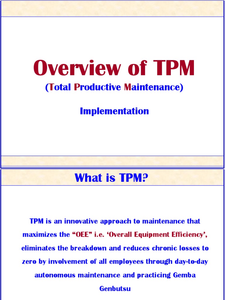 Overview of TPM Implementation | PDF | Employment | Production And ...