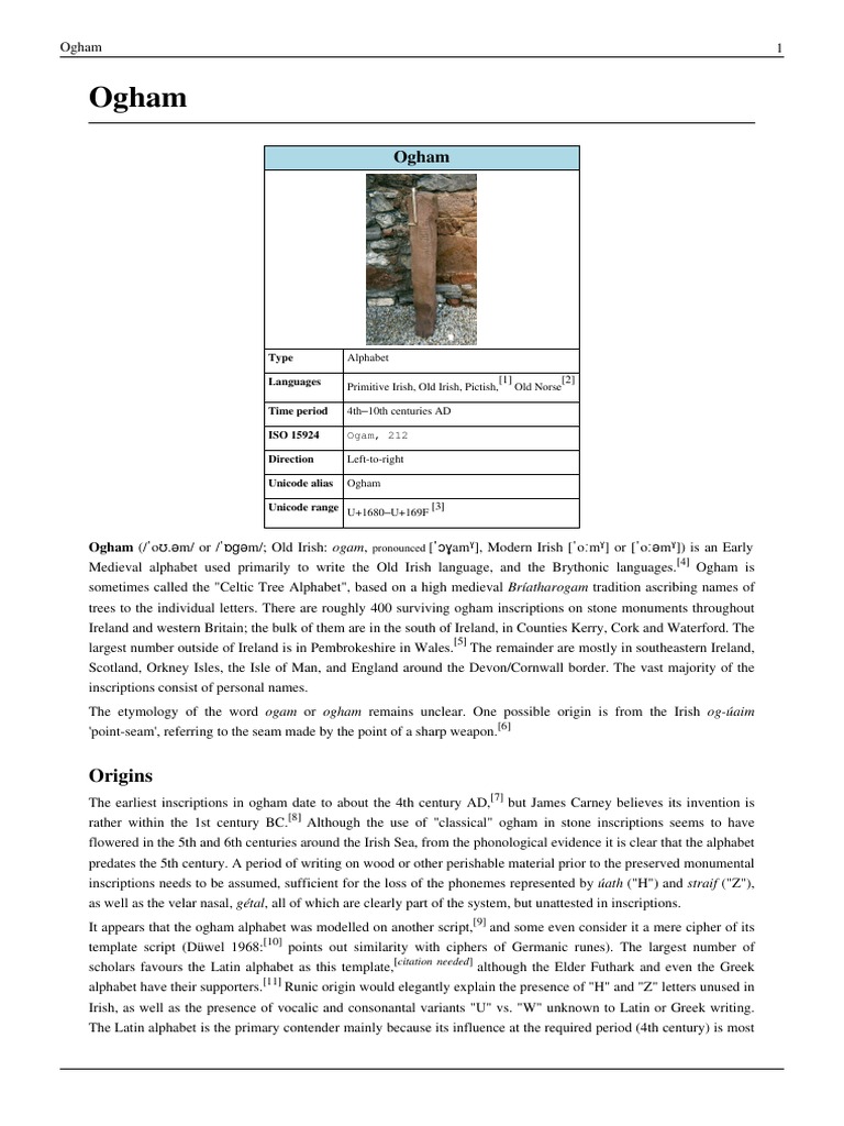 Ogham | PDF | Collation | Writing