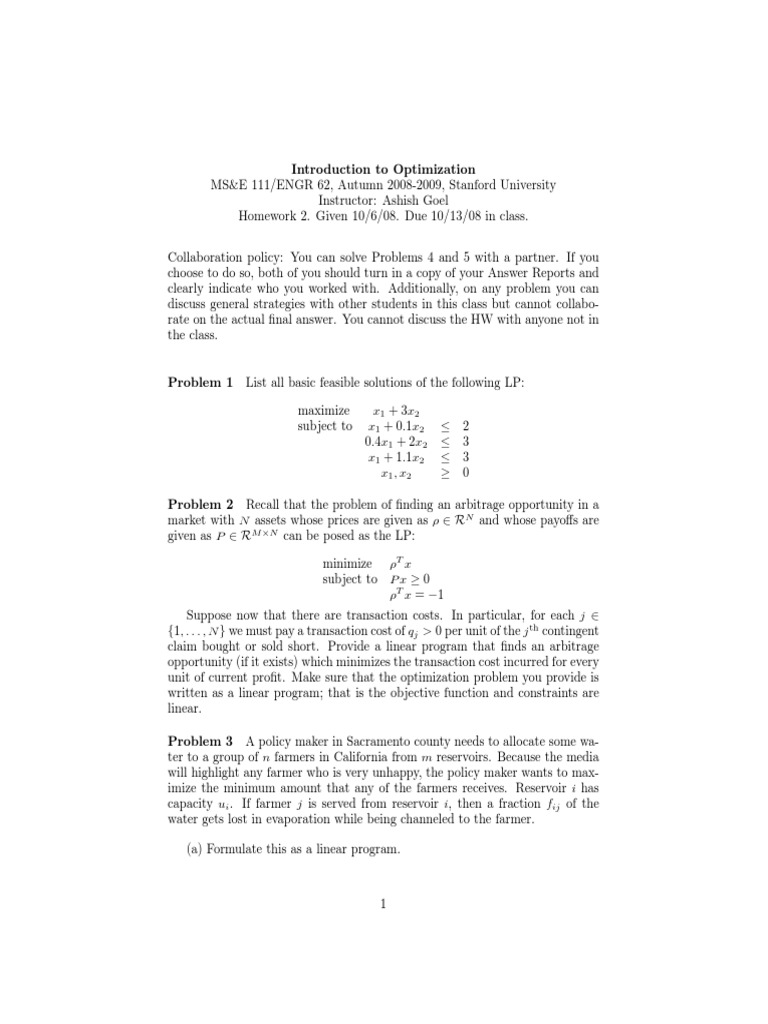 Optimization of Staff Scheduling and Water Allocation Using Linear ...