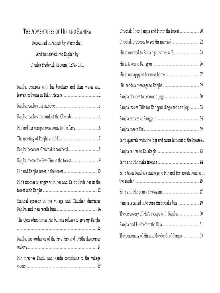 Heer Ranjha | PDF | Religion & Spirituality | Poetry