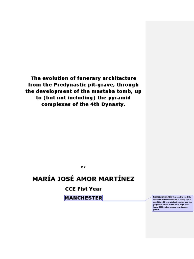 The Evolution of Funerary Architecture From Predynastic To The Mastaba ...