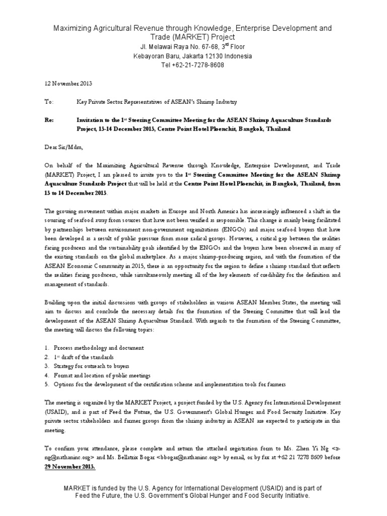 Shrimp Meeting Invitation General | PDF | Association Of Southeast ...