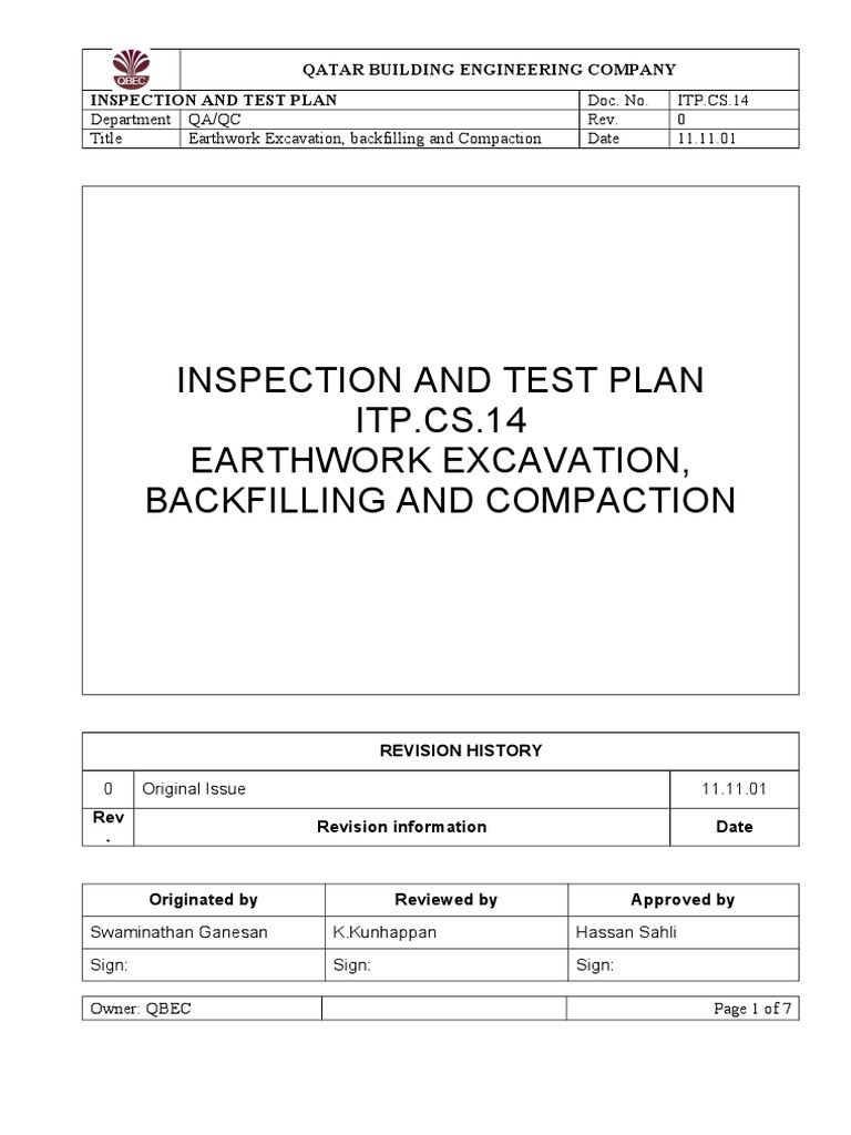 Earthwork Excavation-Method Statement | PDF | Archaeology Of Structures