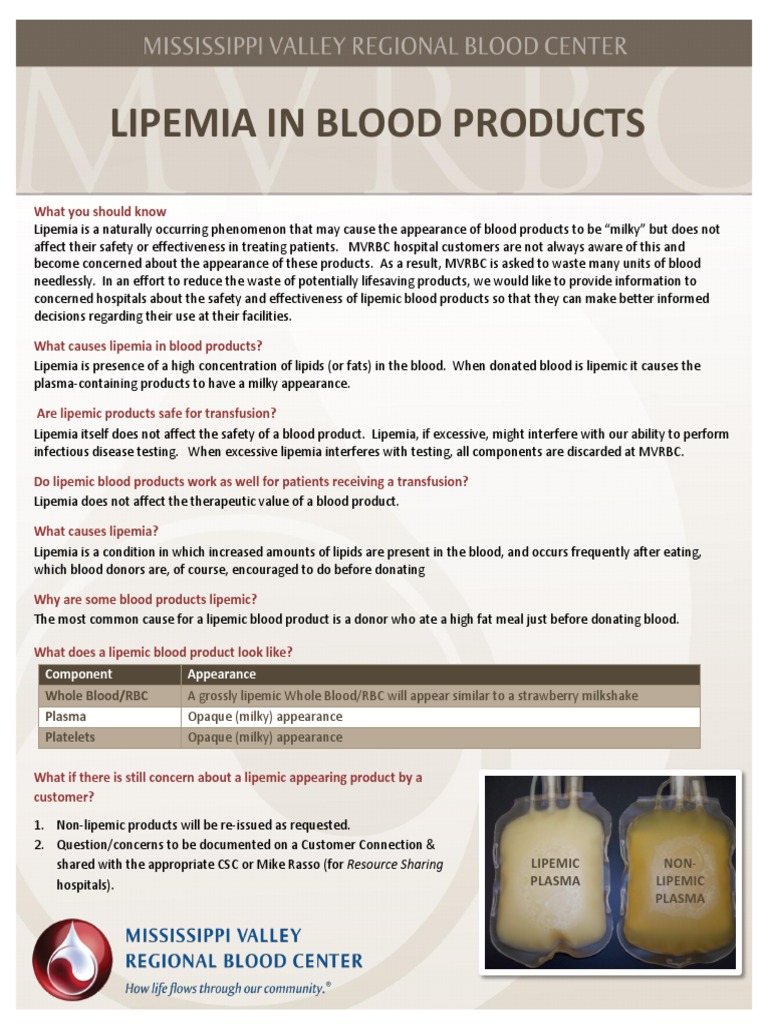 What Is Lipemia Ind Blood Products | PDF