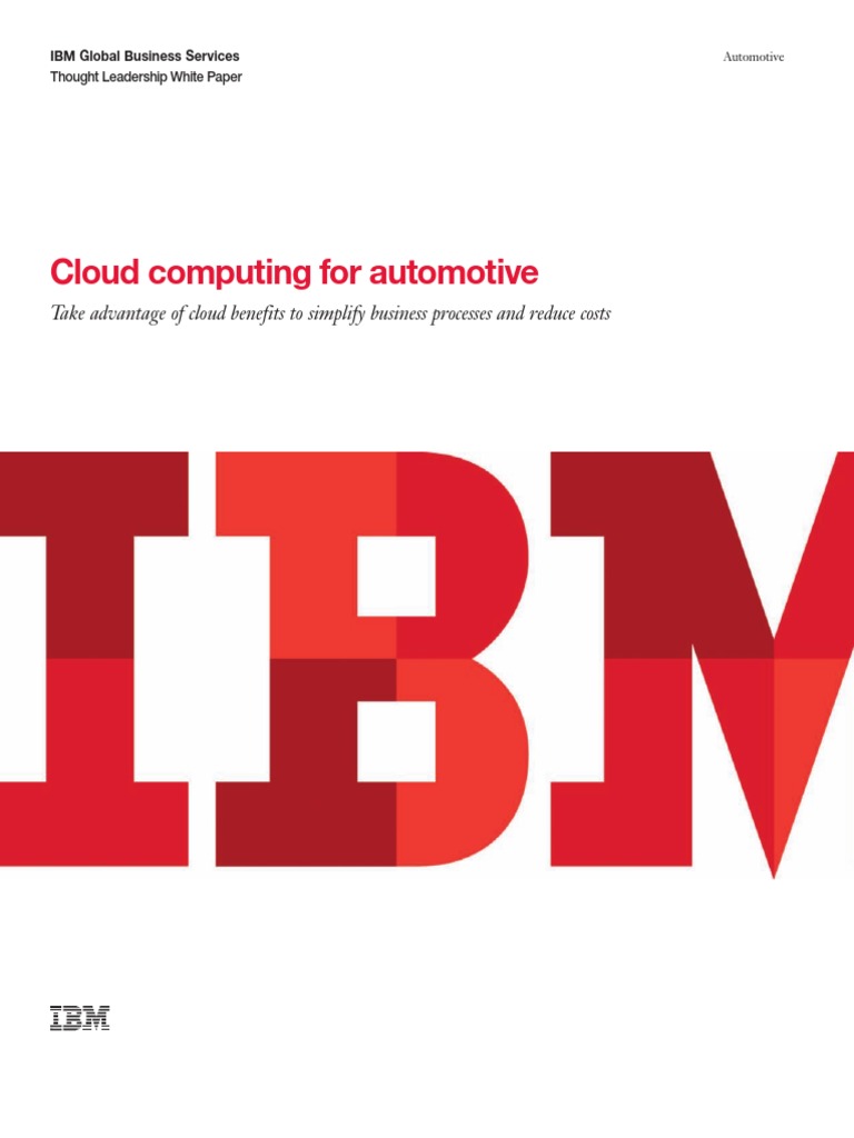 Cloud Computing For Automotive: Take Advantage of Cloud Benefits To ...