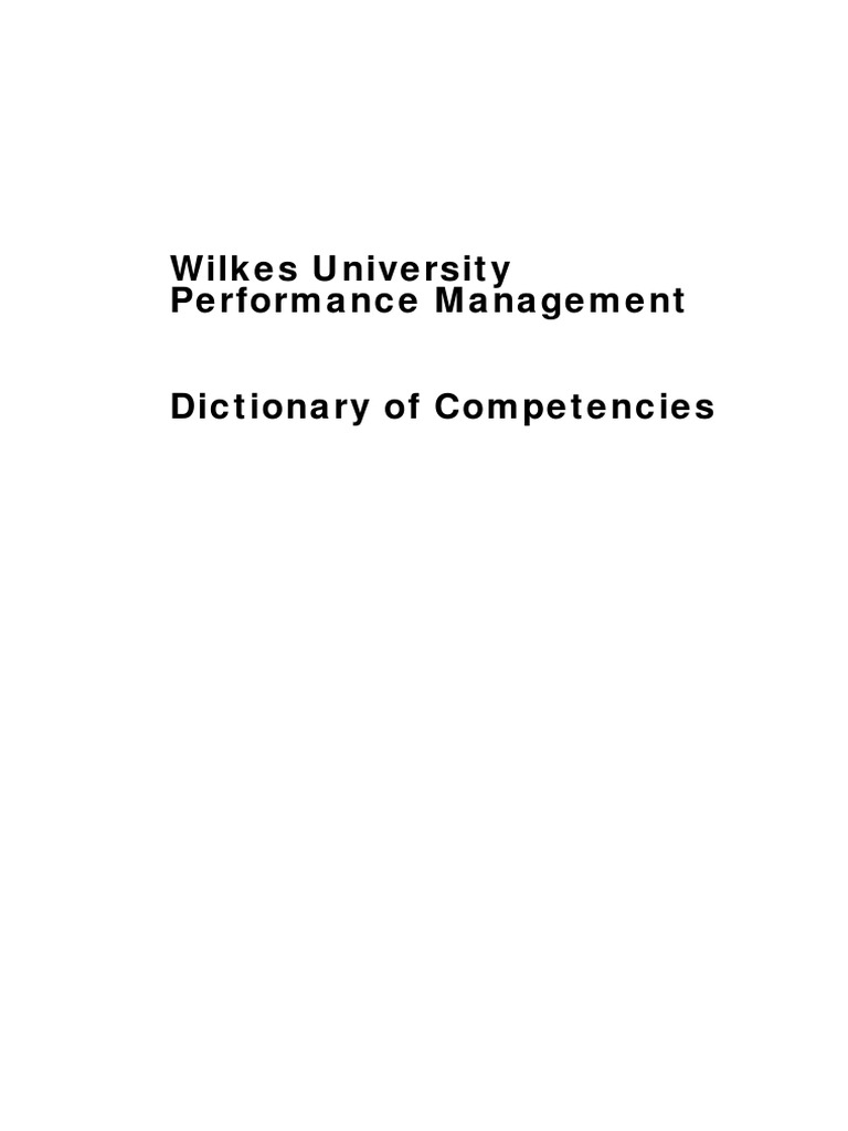Dictionary of Competencies | PDF | Competence (Human Resources ...