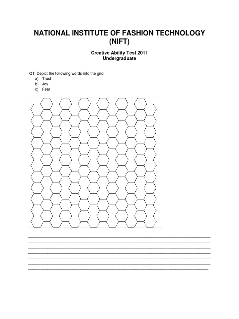 Nift Sample Paper :) | PDF