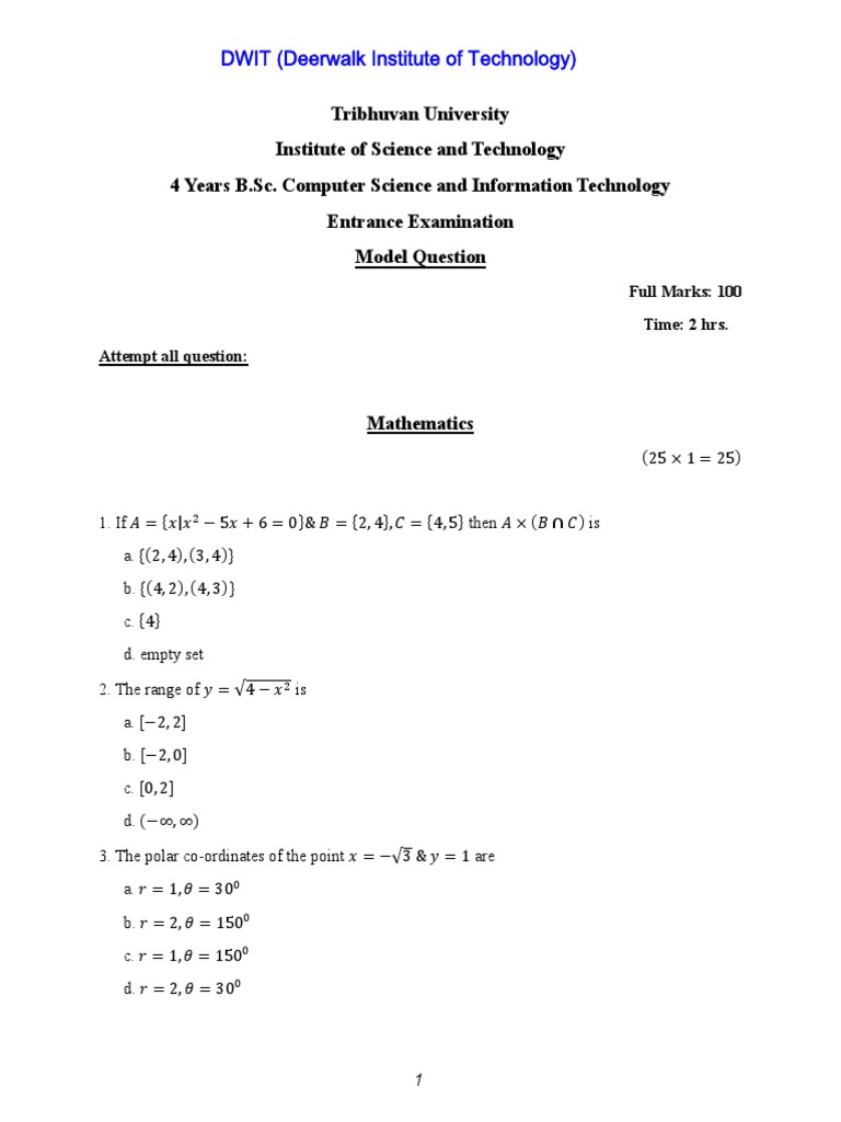 BScCsIT Entrance Model Questions 2069 | PDF | Boron | Redox