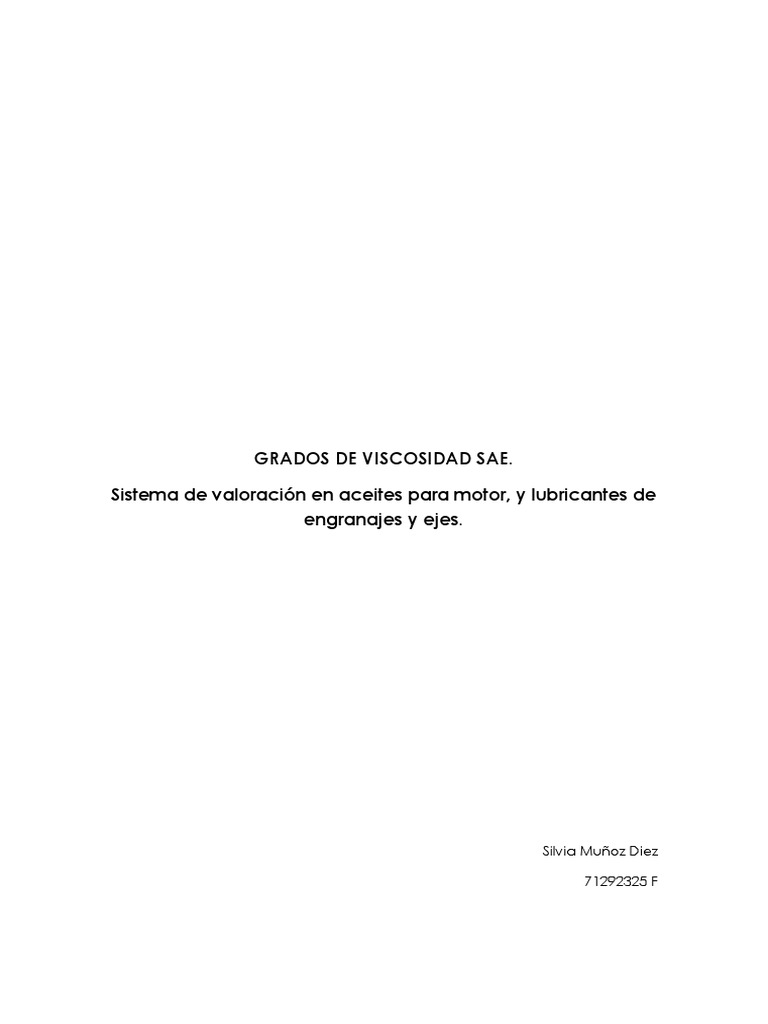Grados de Viscosidad SAE en Aceites | PDF | Lubricante | Viscosidad