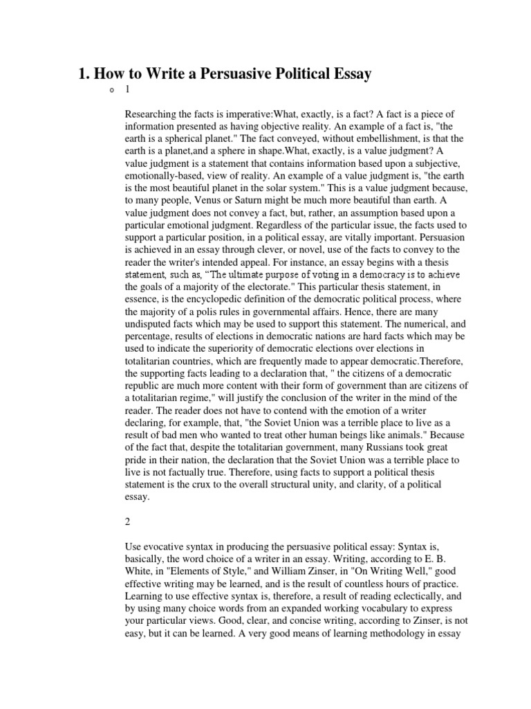 How To Write A Persuasive Political Essay | PDF | Essays | Planets