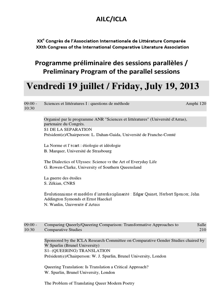2013 AILC Congress - Programme - Final | PDF | Medicine | Science