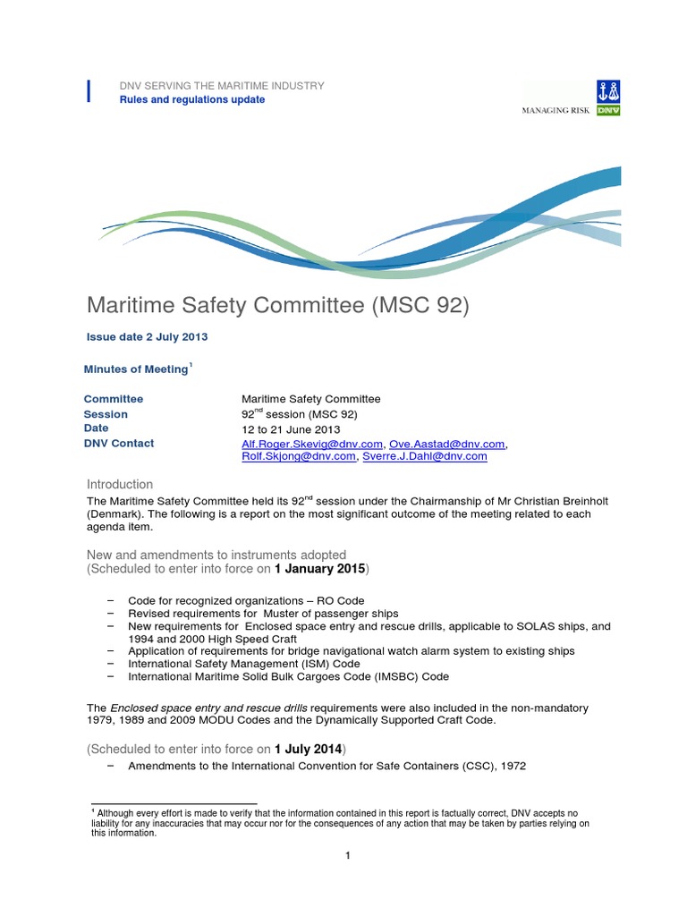 DNV Rules and regulations update for maritime industry | PDF | Shipping ...