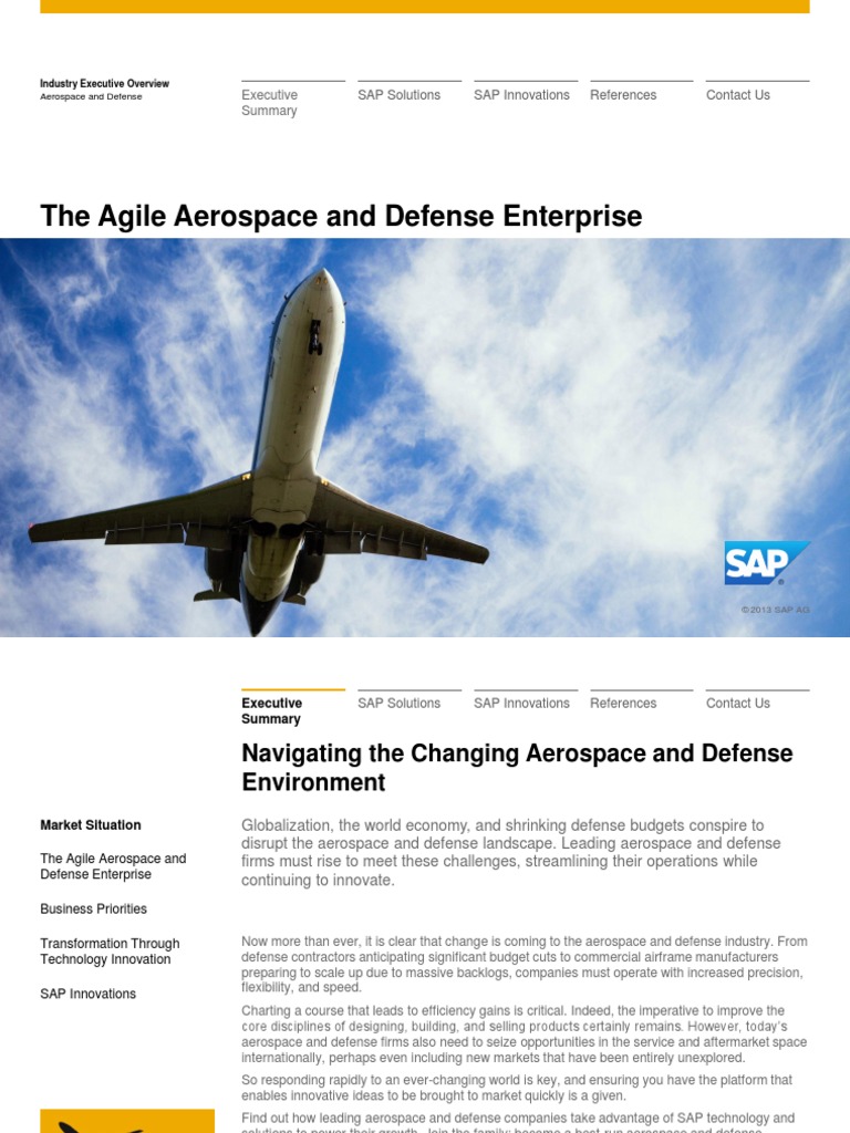 Industry Executive Overview Aerospace and Defense The Agile Aerospace ...