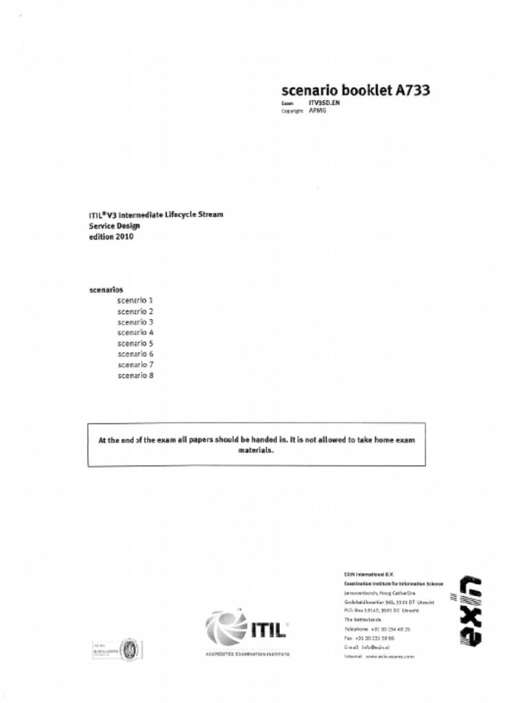 ITIL V3 Service Design Exam | PDF