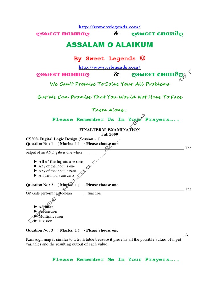 Virtual University Cs302 Final Term Solved Mega File | PDF | Dynamic Random Access Memory ...