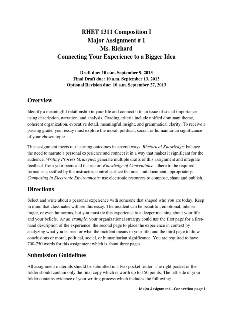 Major Assignment #1 | PDF | Essays | Knowledge