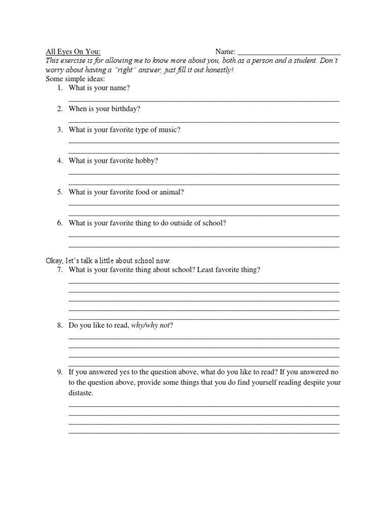 Student Interest Survey Template | PDF | Science & Mathematics