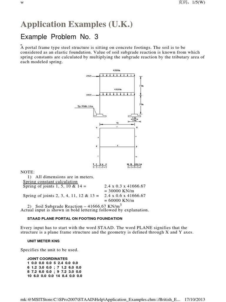 Example No 3. Spring Foundation Application - Examples | PDF ...