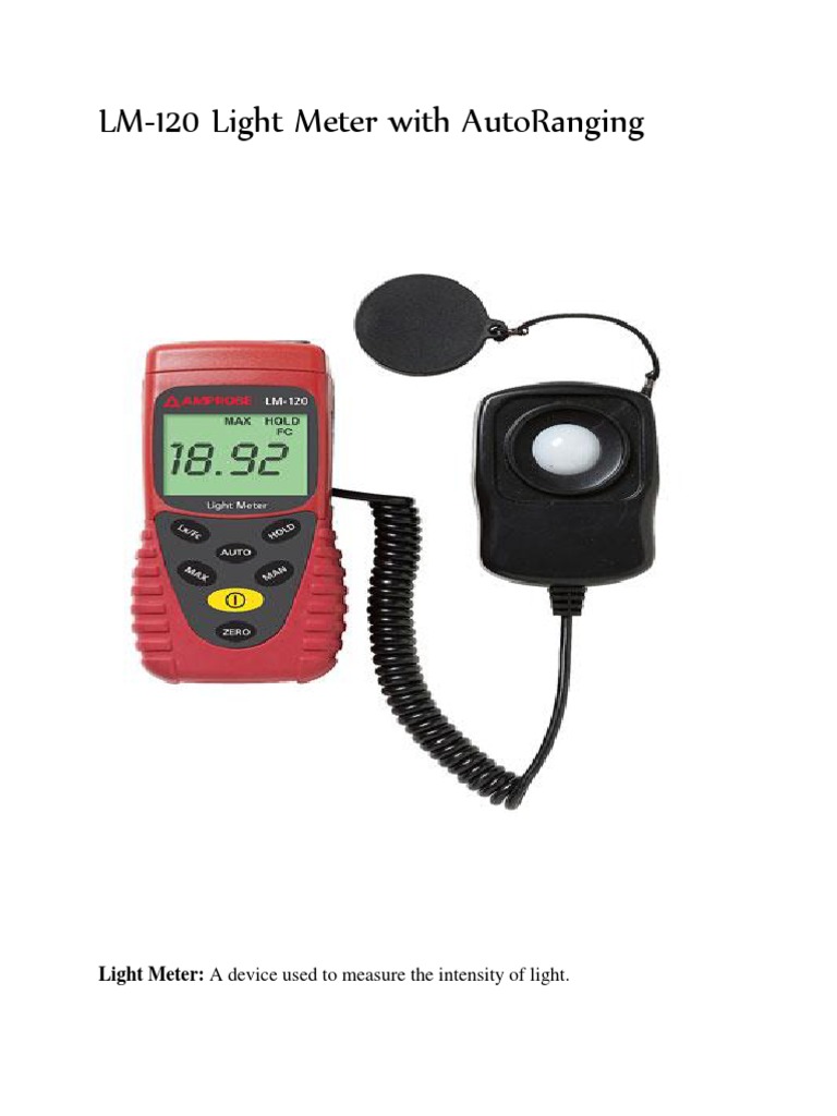 Lm-120 Light Meter With Autoranging: Light Meter: A Device Used To ...