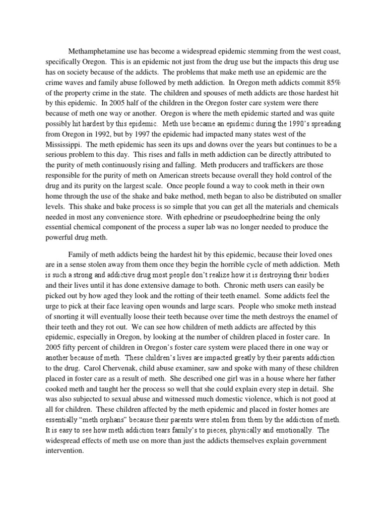 Meth Paper | PDF | Methamphetamine | Foster Care