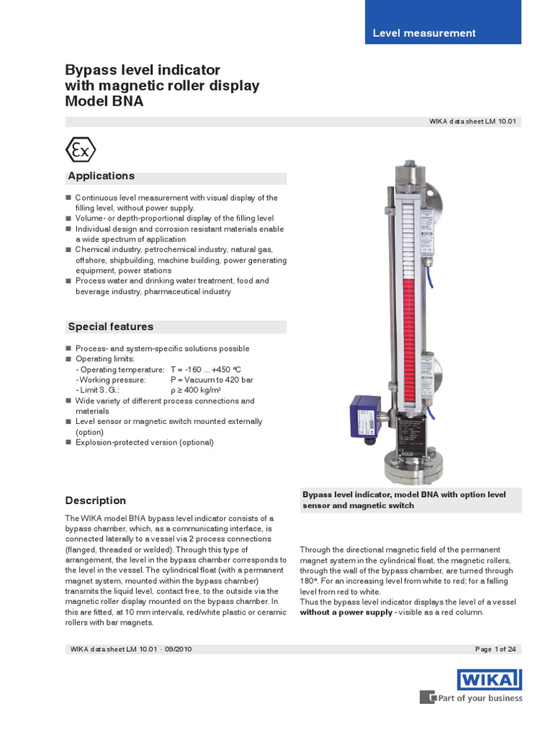 Wika Level Indicator | PDF | Pipe (Fluid Conveyance) | Buoyancy