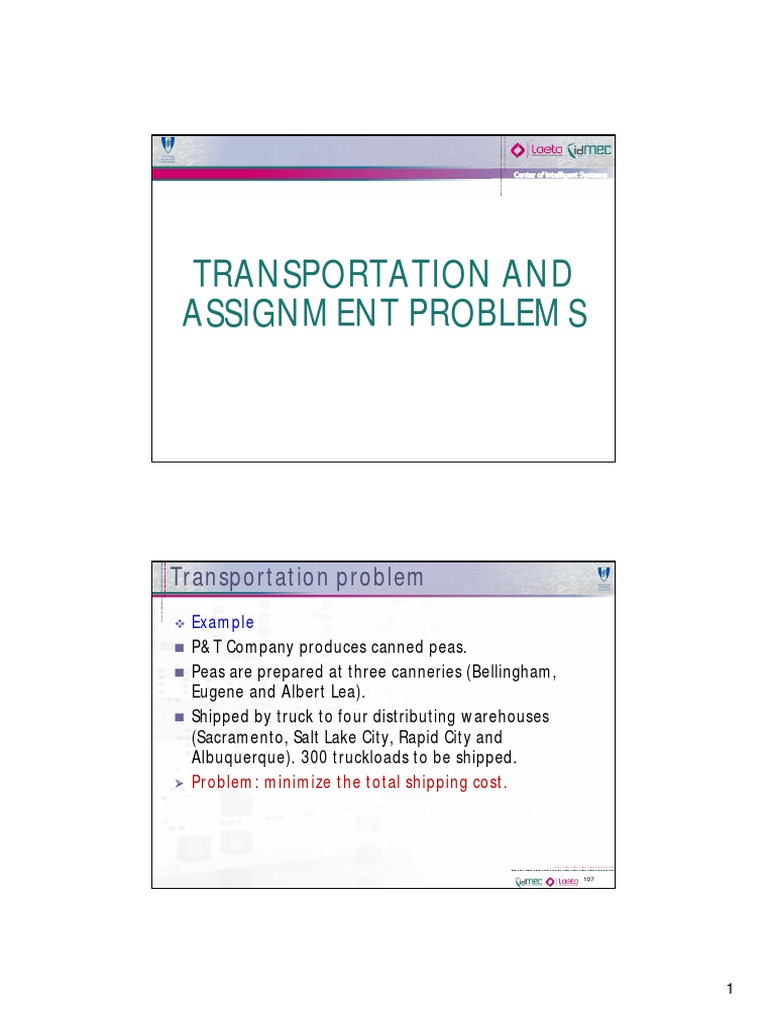 OD Transport Assignment 2012 | PDF | Linear Programming | Variable ...